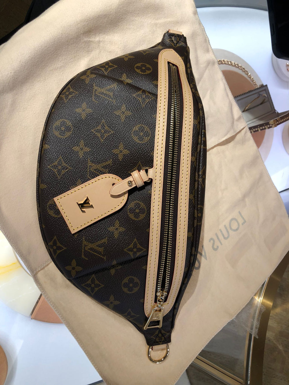 Louis Vuitton Bumbag High Rise Fanny Pack Monogram Brown